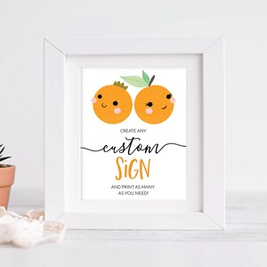 Little Cutie Editable Custom Sign Template, Custom Gender Reveal Sign ...