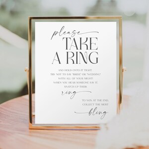 Put A Ring on It Game Sign, Minimal Bridal Shower Sign, Bridal Shower ...