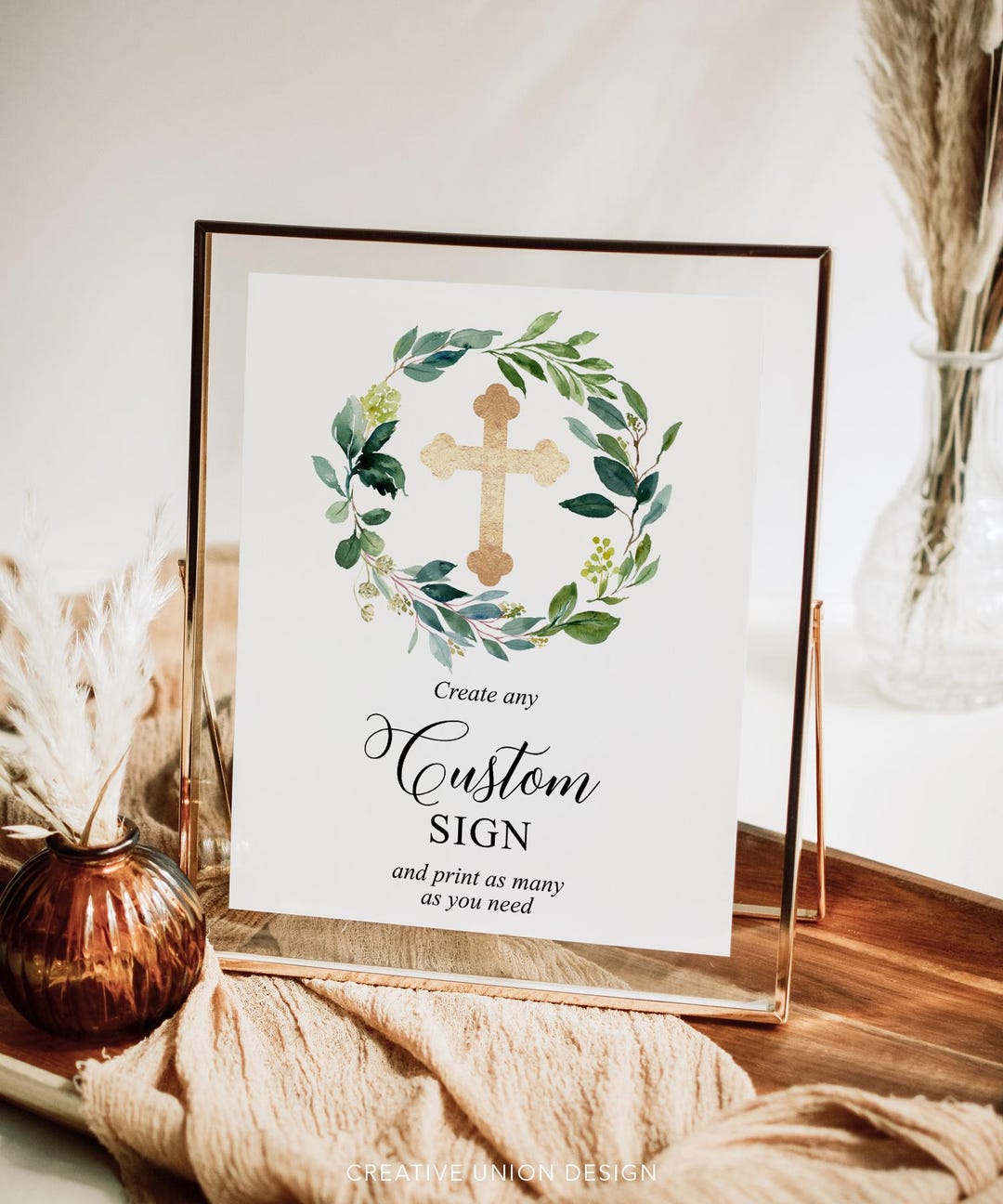 Editable Custom Sign Template, Personalized Greek Orthodox Sign, Favors ...