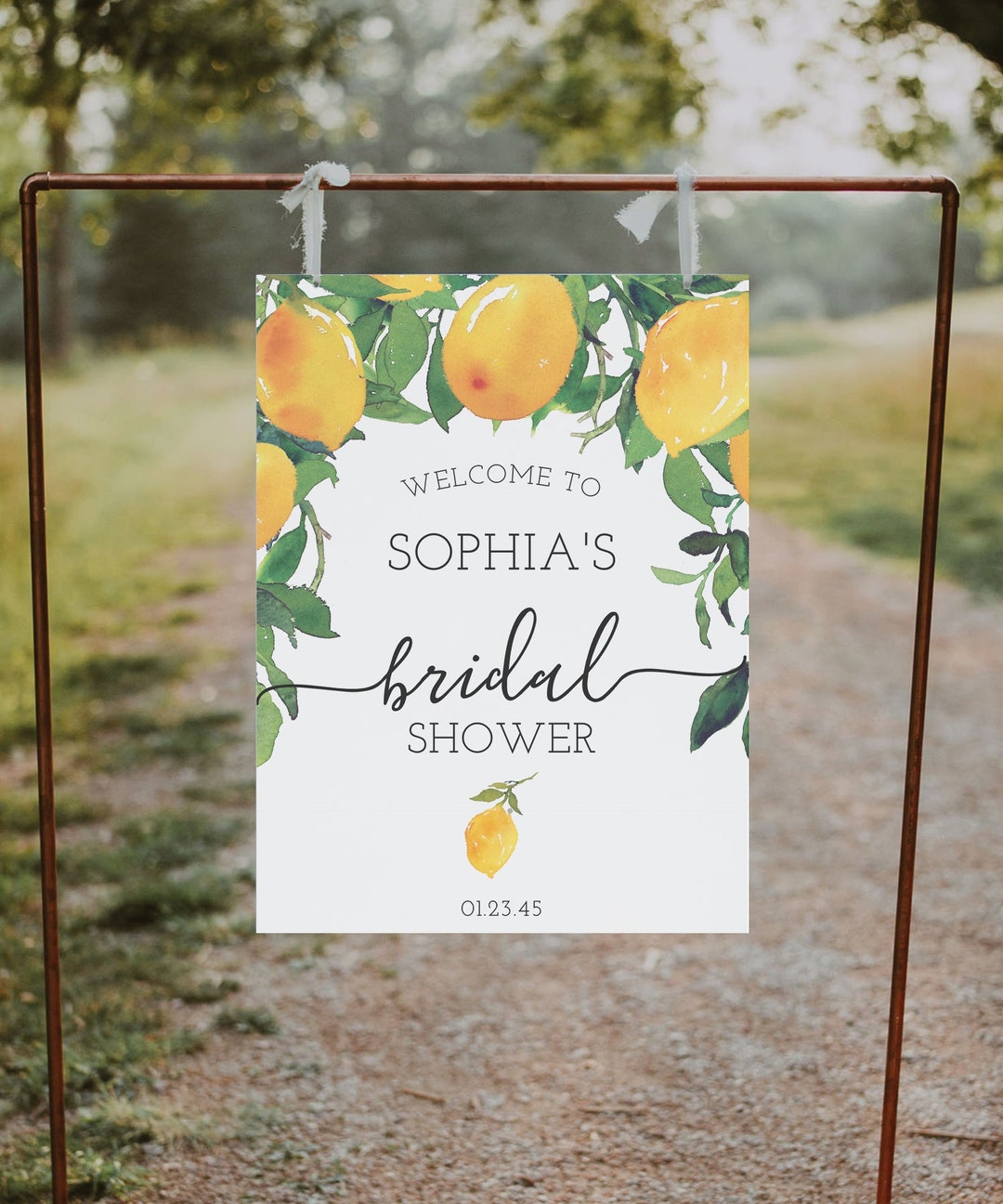 Rustic Lemon Editable Bridal Shower Welcome Sign Template - Etsy