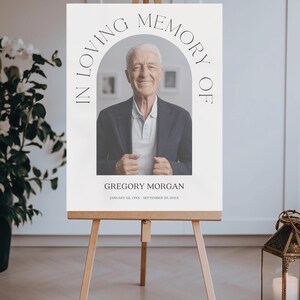 Minimalist Arch Memorial Sign, Celebration of Life With Picture ...