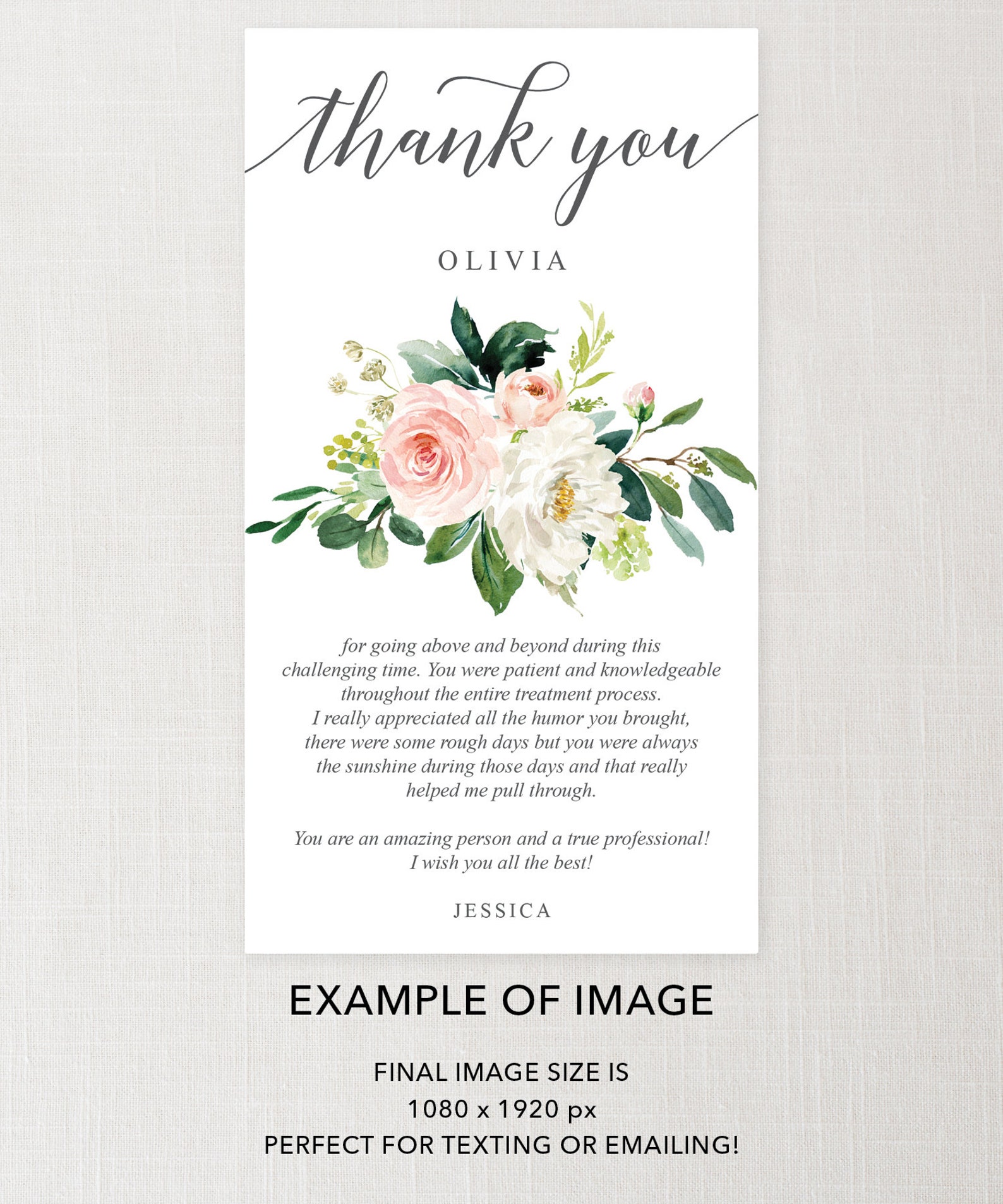 Virtual Thank You Card Digital Thank You Cards Last Minute - Etsy