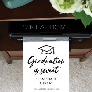 Graduation is Sweet Table Sign Template Printable Graduation Party Sign ...