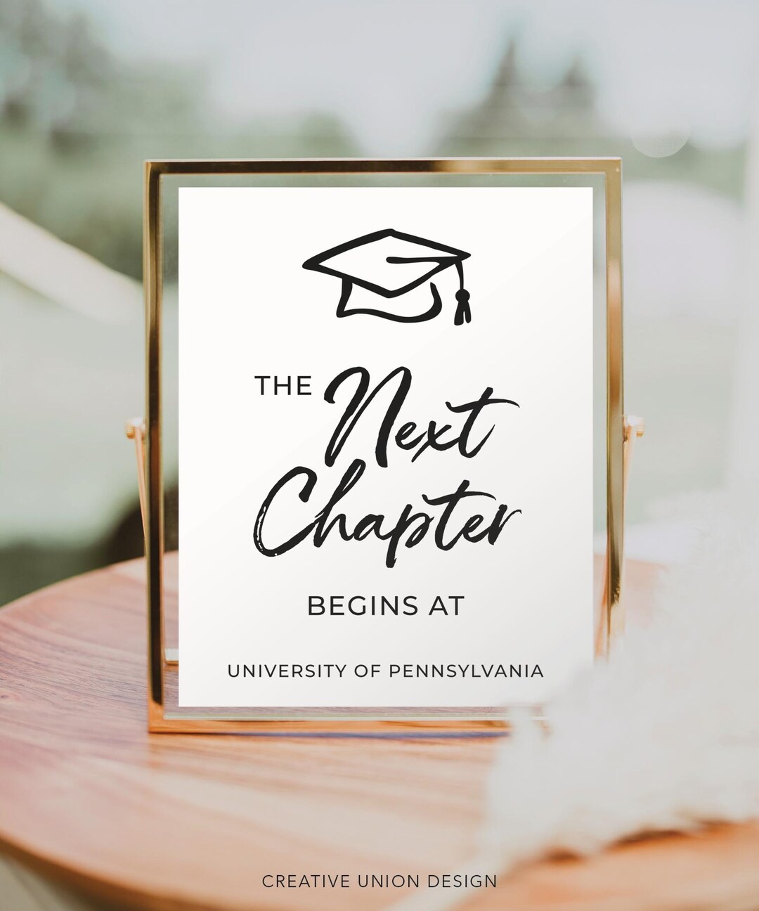 Graduation Table Sign Template the Next Chapter Begins at Printable ...