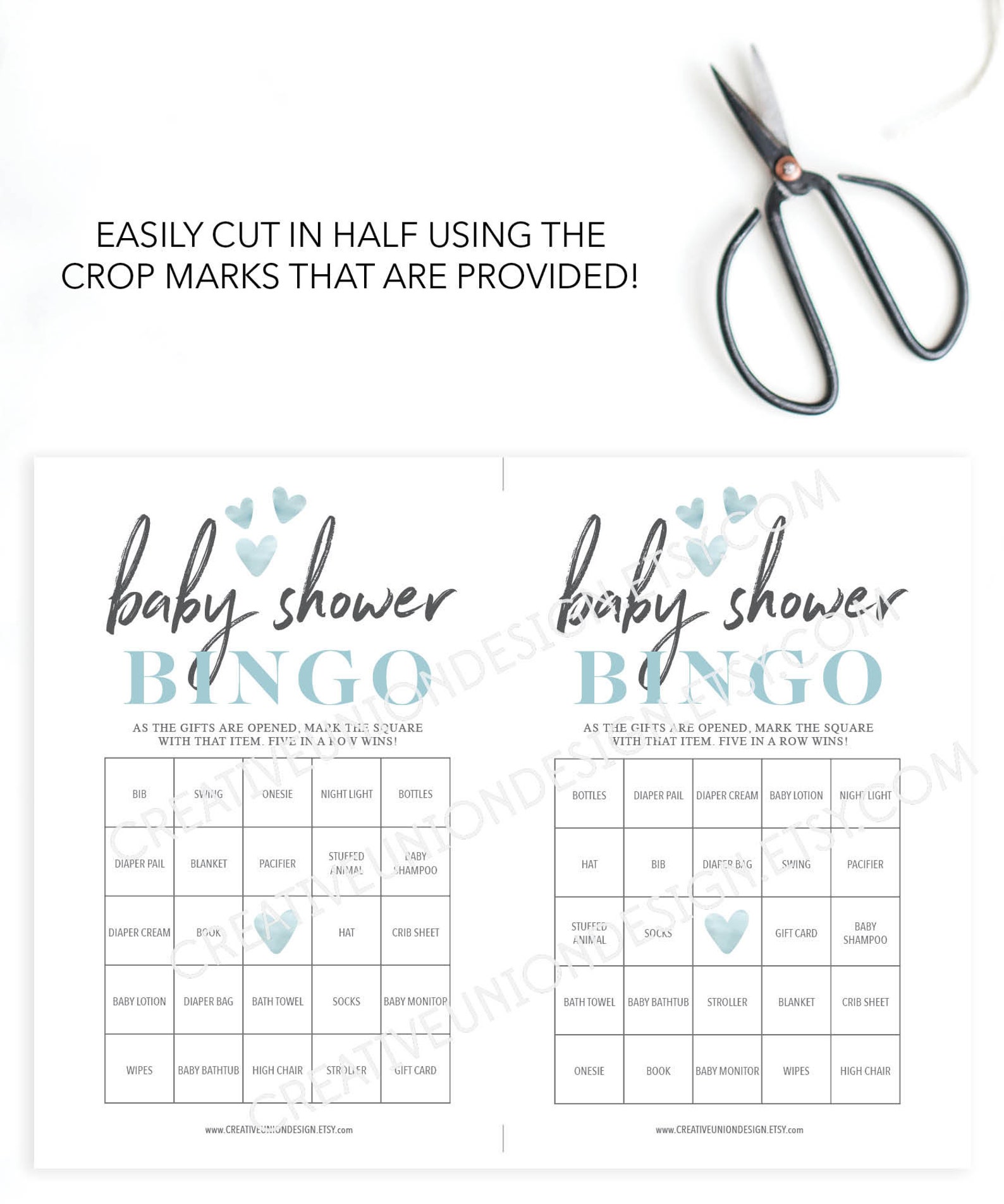Boy Baby Shower Bingo, 60 Unique Game Sheets, Baby Shower Games, It's A ...