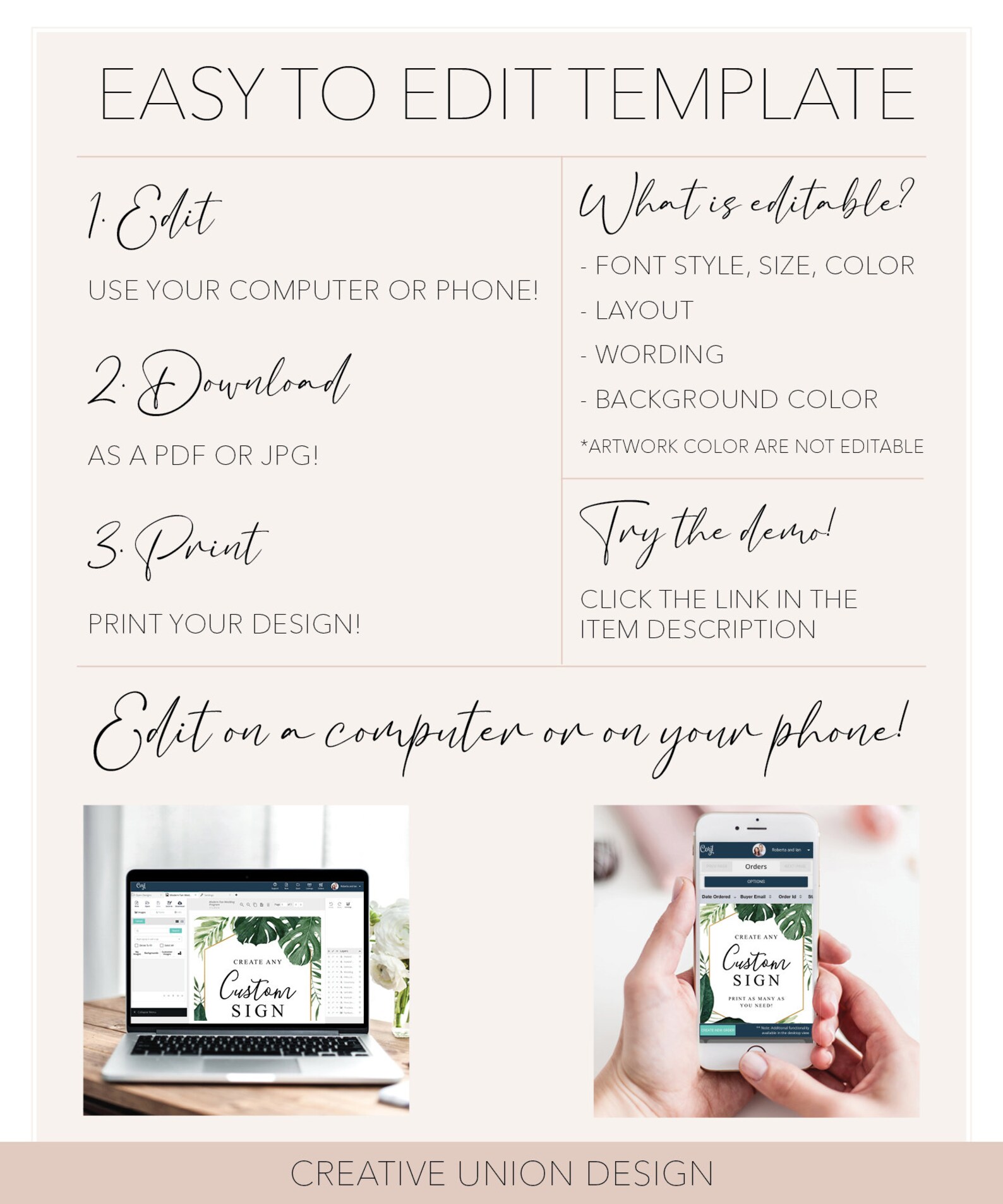 Editable Custom Sign Template Wedding Printable Table Signs - Etsy