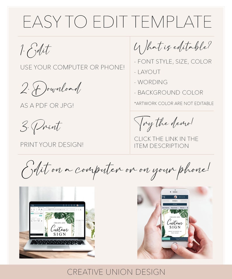 Editable Custom Sign Template Wedding Printable Table Signs - Etsy