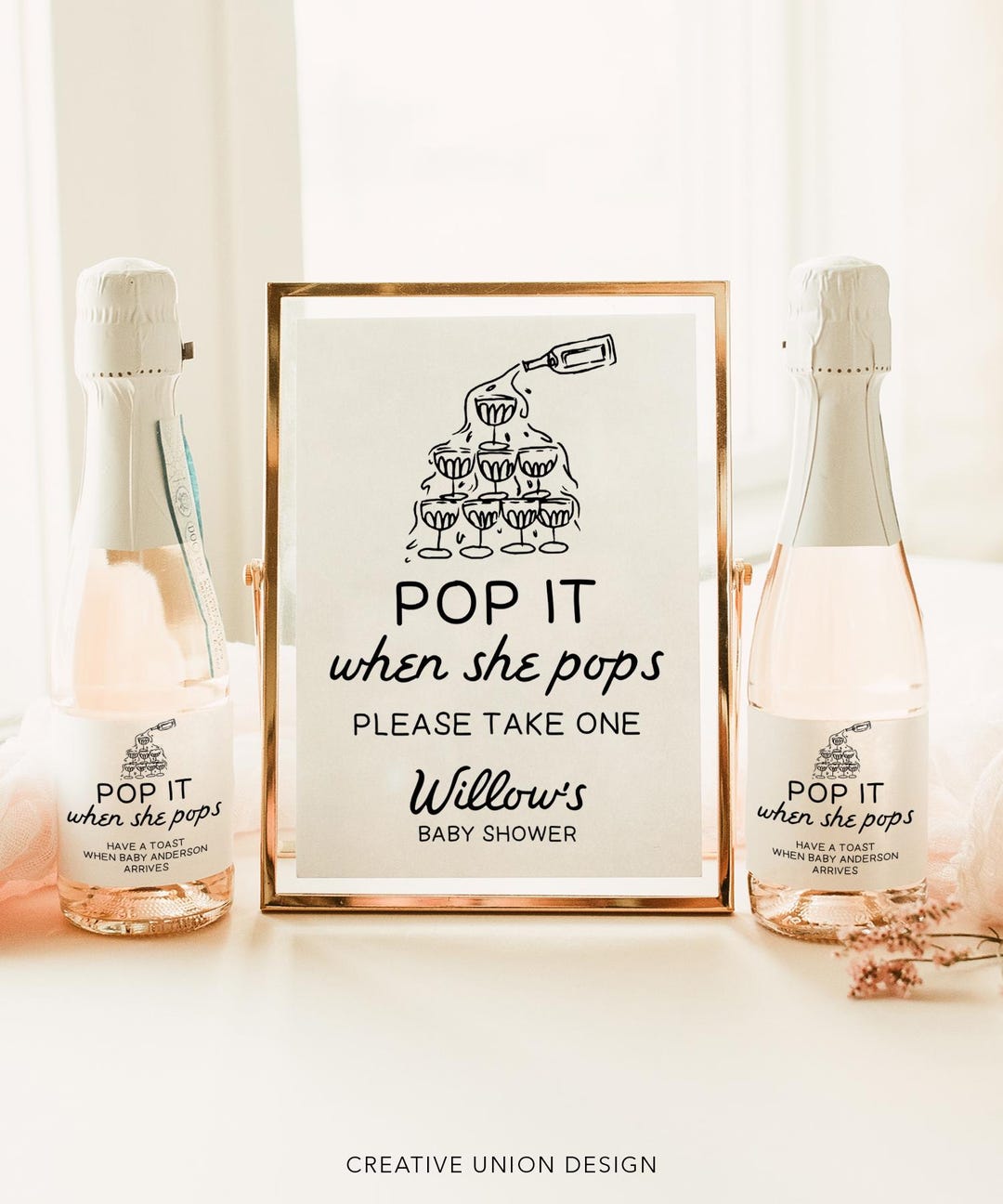 Pop It When She Pops Personalized Baby Shower Favor, Mini Champagne ...