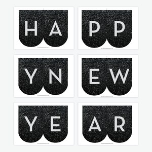 Happy New Year Banner New Years Eve Decoration Printable New Year's Eve ...