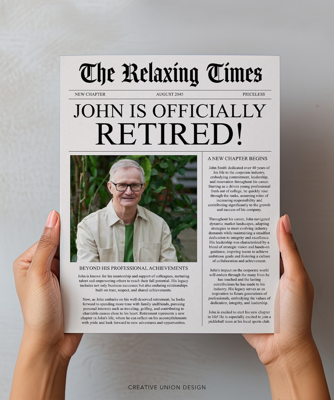 Editable Retirement Newspaper Template, Printable Newspaper, Retirement ...