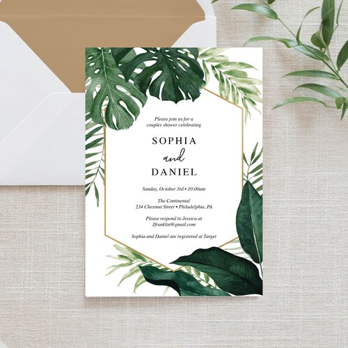 MONA Couples Shower Invitation Printable Tropical Couples - Etsy