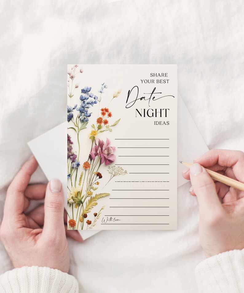 Date Night Ideas Card and Sign, Date Night Ideas Sign, Modern Bridal ...