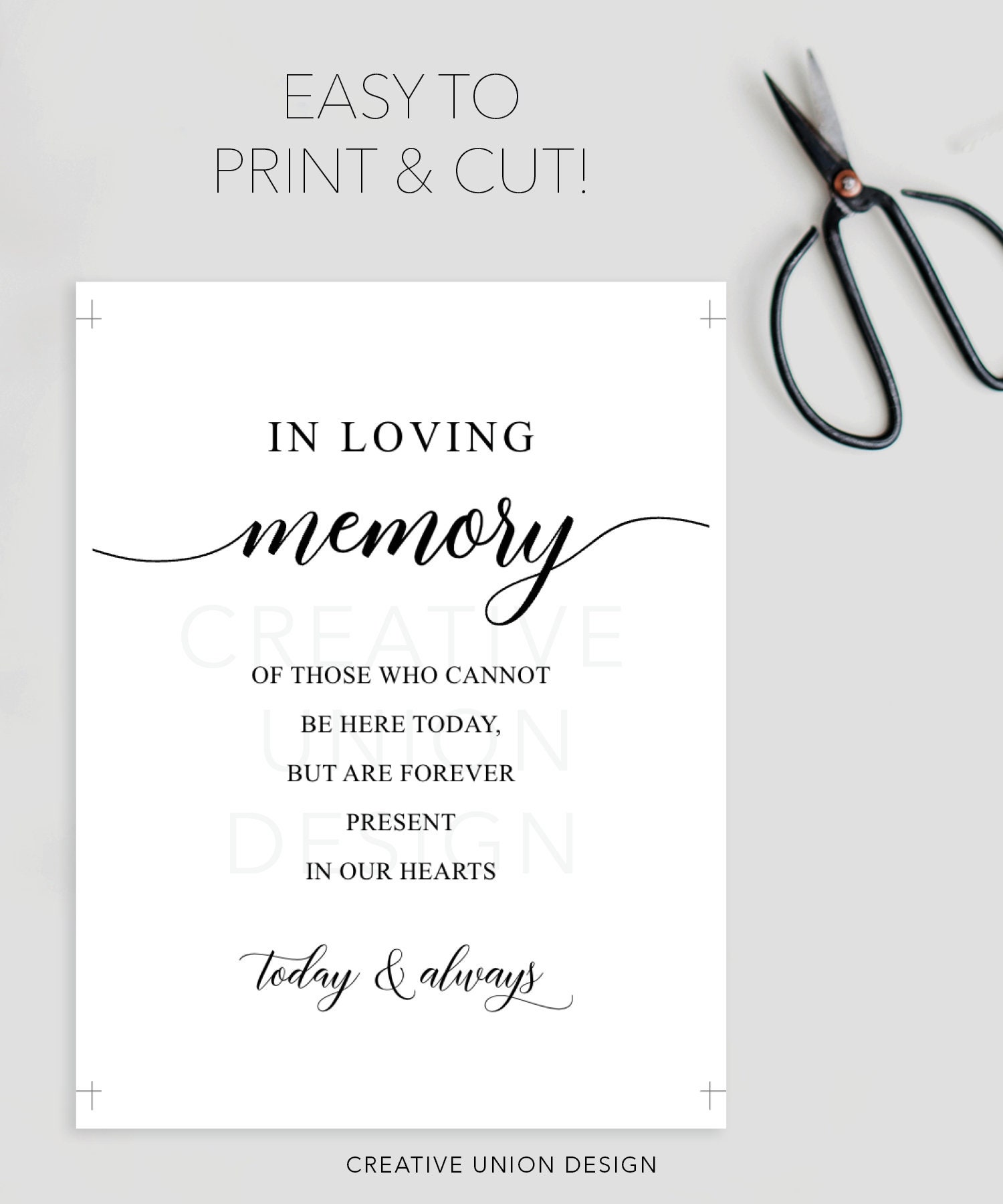 Minimal Aesthetic in Loving Memory Sign Template, Editable Modern ...