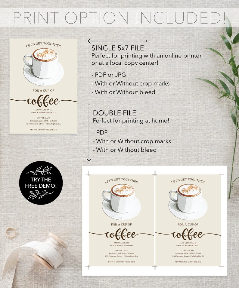 Coffee Invitation Coffee Get Together Invite Coffee Meet up - Etsy