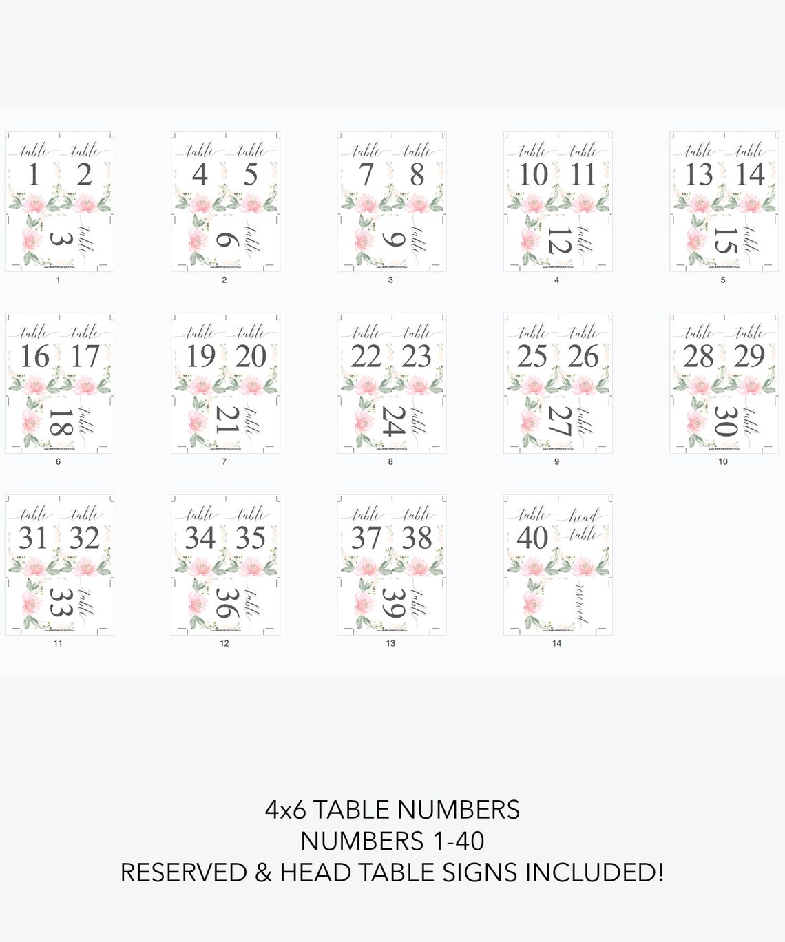 Boho Table Numbers Printable Wedding Table Numbers 4x6 - Etsy