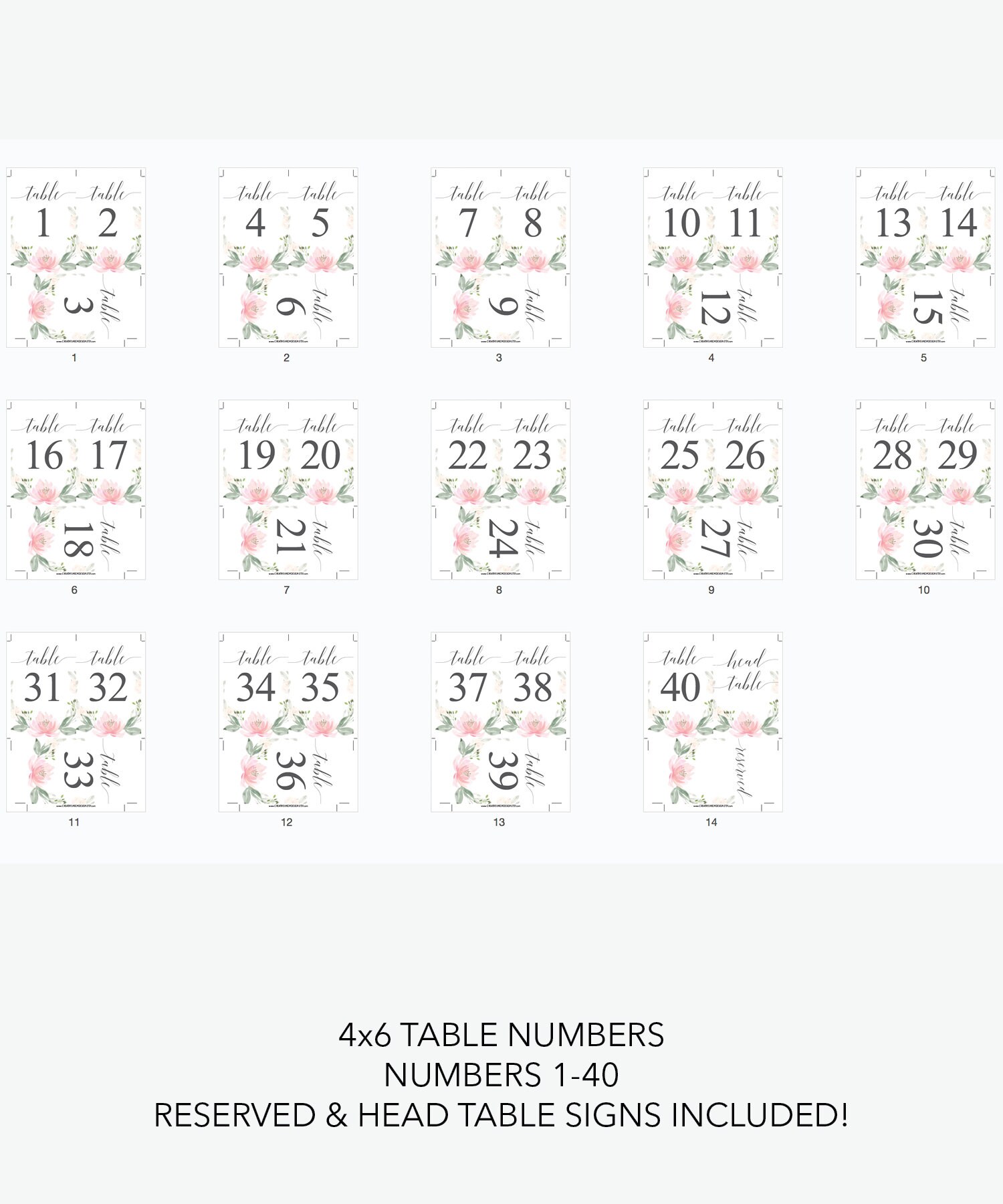 Boho Table Numbers Printable Wedding Table Numbers 4x6 | Etsy