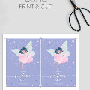 Magical Fairy Editable Custom Sign Template, Custom Birthday Party Sign ...