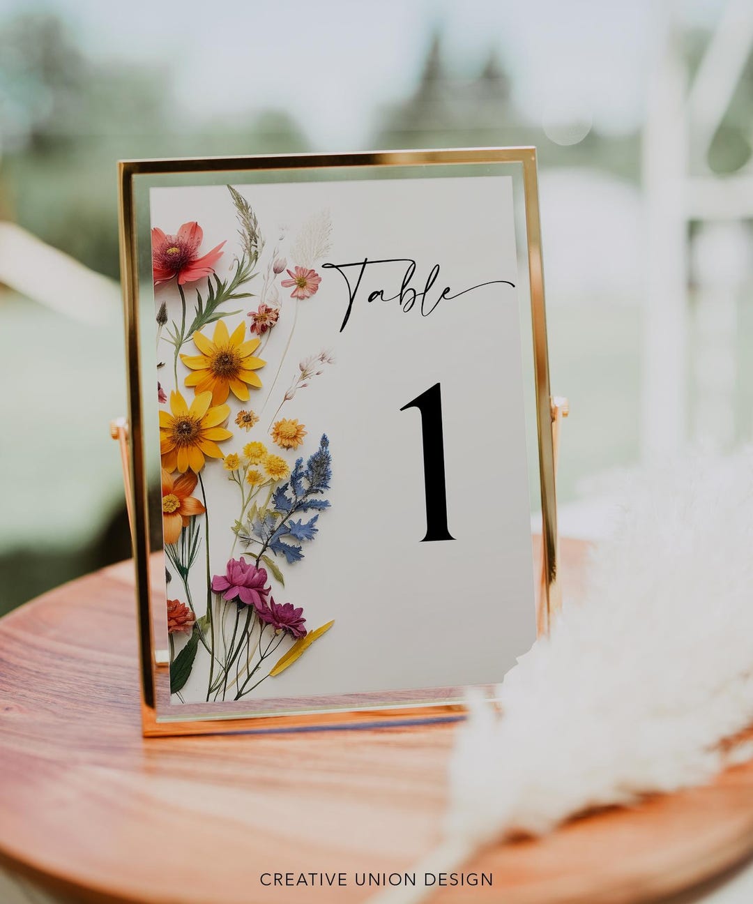 Wildflower Table Numbers Template, Editable Bridal Shower Table Numbers ...