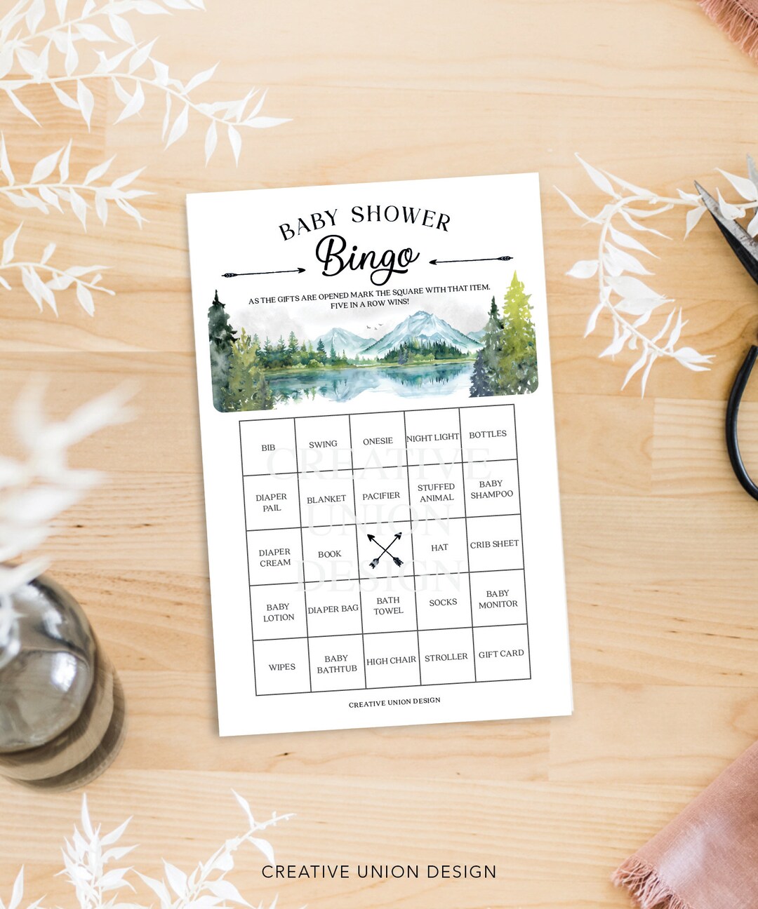 Let the Adventure Begin Baby Shower Bingo, 60 Unique Game Sheets, Baby ...