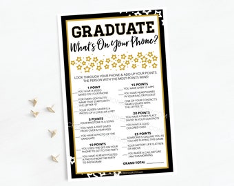 What's on Your Phone Graduation Game Printable Grad - Etsy
