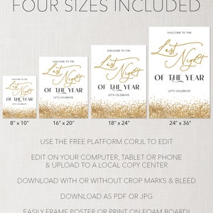 Editable New Year's Eve Welcome Sign Template, Welcome to the Last ...