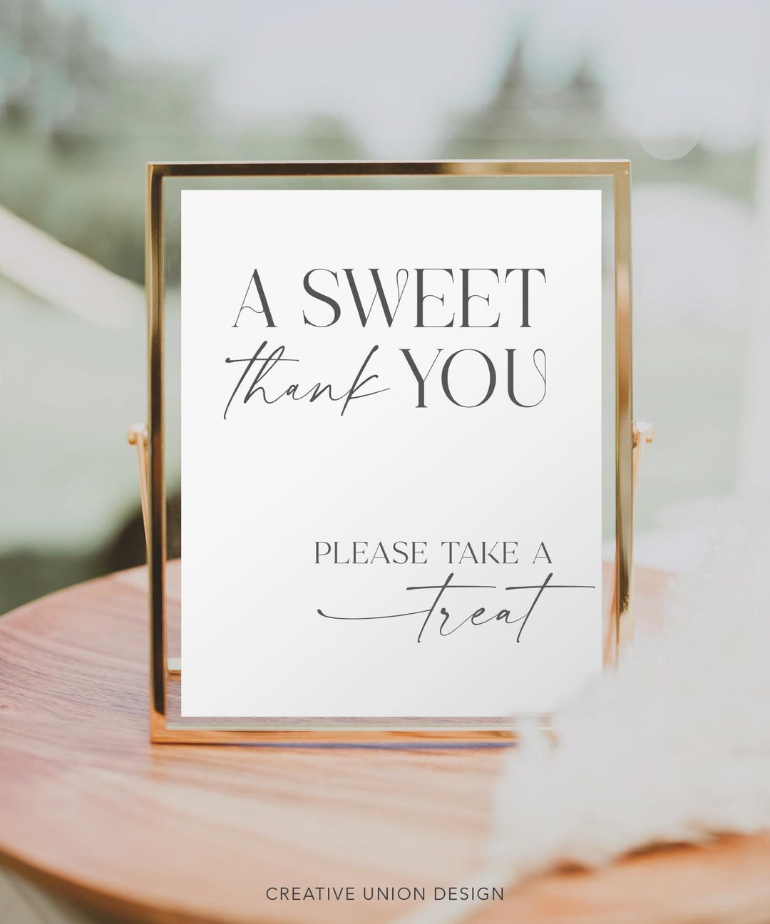 A Sweet Thank You Table Sign File, Printable Sign, Minimalist Wedding ...
