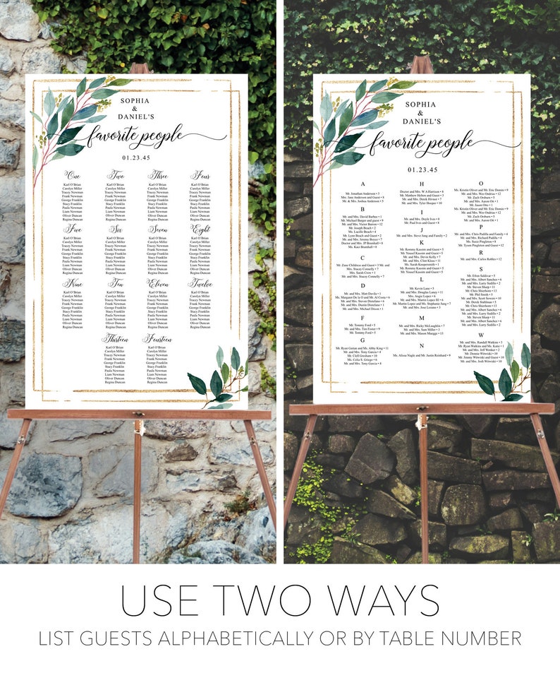 Printable Seating Chart Template Seating Arrangement Sign - Etsy