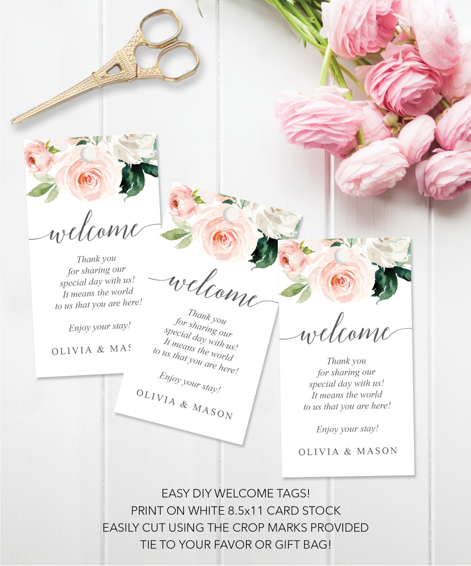 Welcome Tags Editable Tags Printable Favor Tags Wedding - Etsy