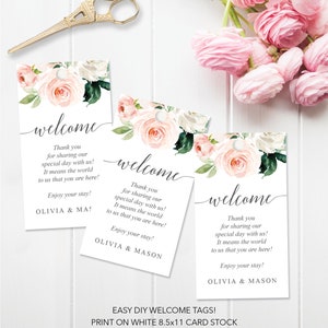 Welcome Tags - Editable Tags - Printable Favor Tags - Wedding Welcome ...