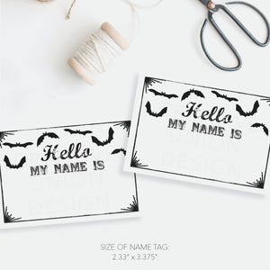 Printable Halloween Party Name Tags, Halloween Name Tags, Name Tag ...