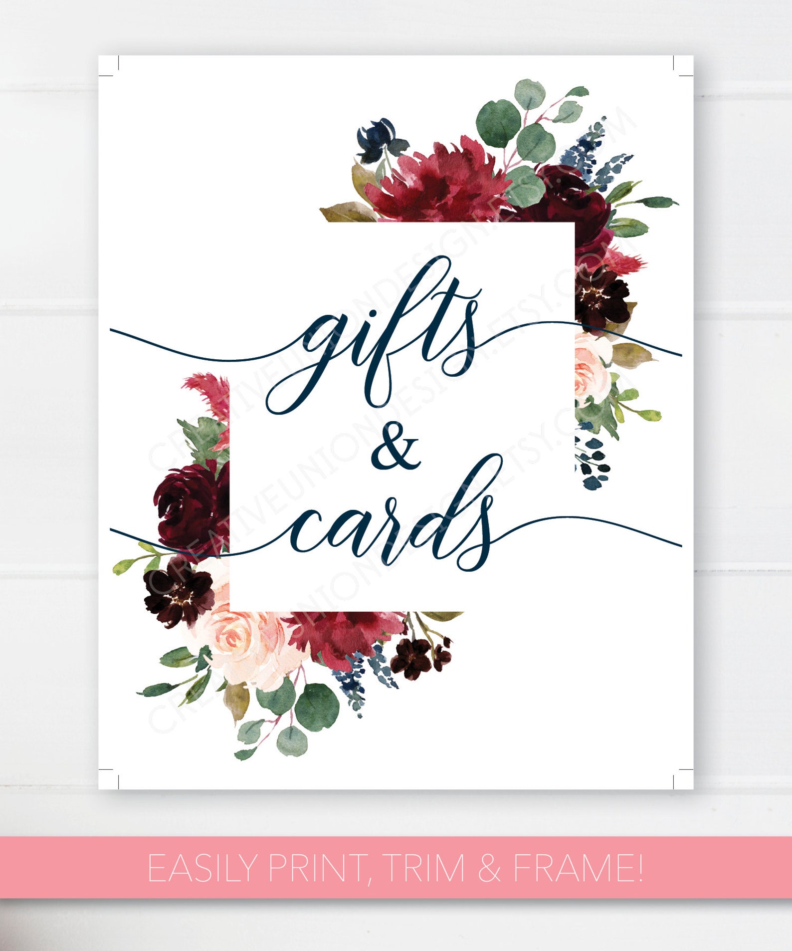 Gifts and Cards Table Sign File 8x10 Printable File Gift | Etsy