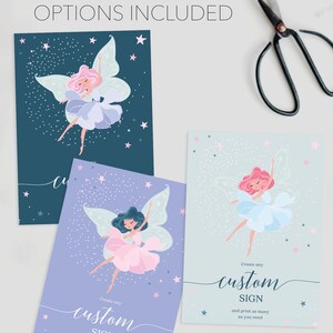 Magical Fairy Editable Custom Sign Template, Custom Birthday Party Sign ...