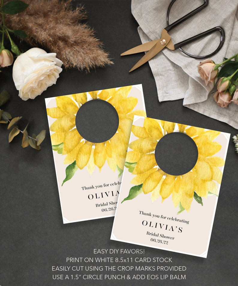 Sunflower EOS Lip Balm Baby Shower Favors Bridal Shower - Etsy