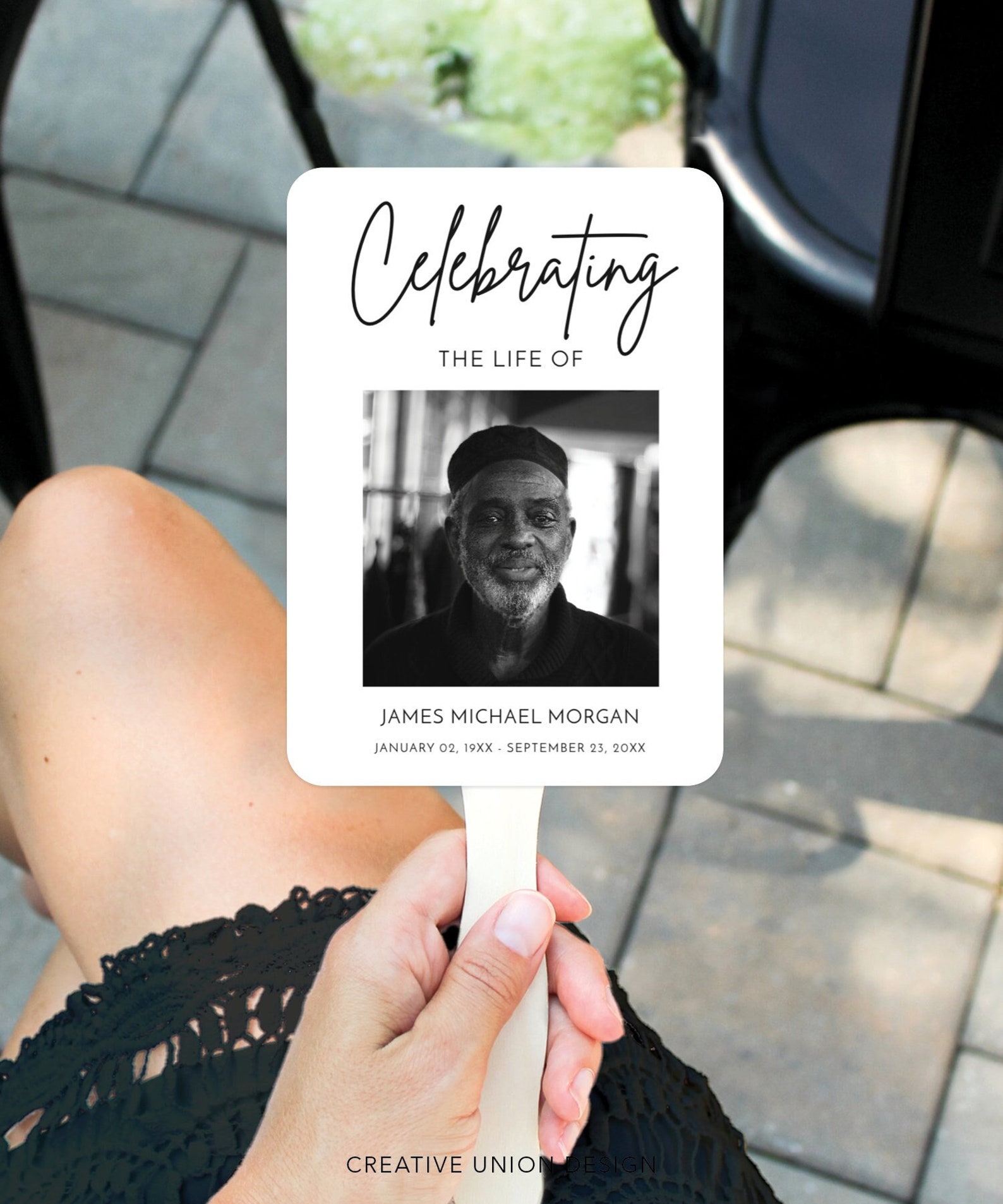 Modern Funeral Fan Template, Printable Funeral Program, Celebration of ...