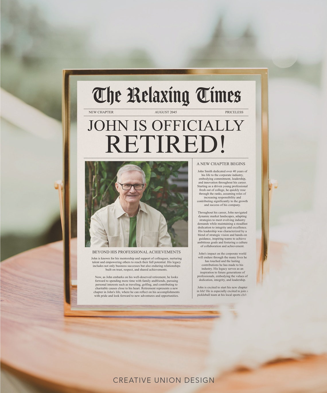 Editable Retirement Newspaper Template, Printable Newspaper, Retirement ...