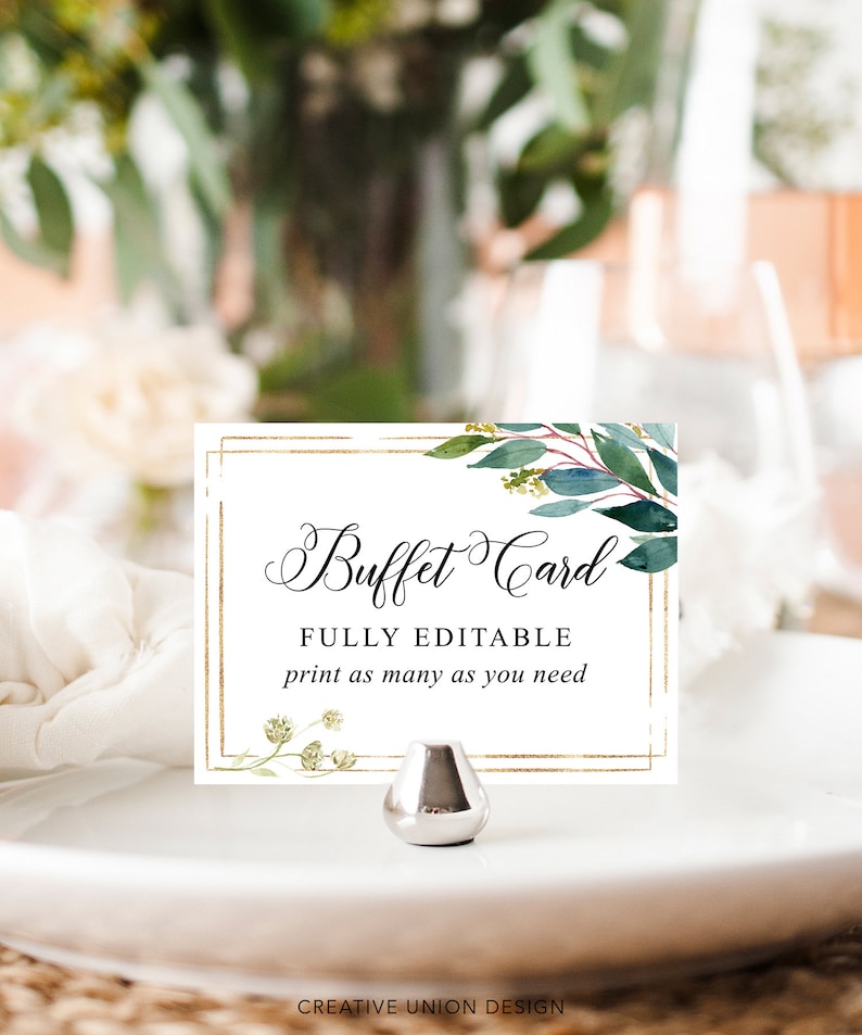 Buffet Food Signs, Printable Food Labels, Tented Cards Template ...