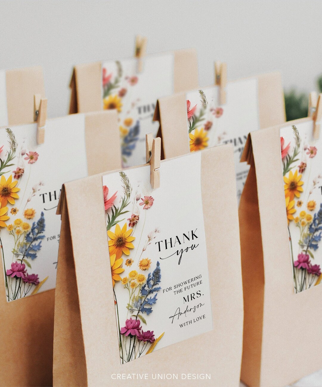 Wildflower Printable Tags, Editable Favor Tags, Bridal Shower Favor ...