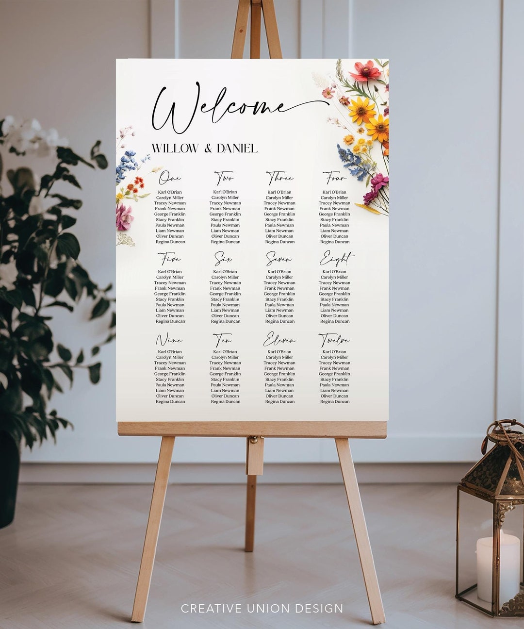 Wedding Seating Chart Template, Printable Table Arrangement Sign, DIY ...