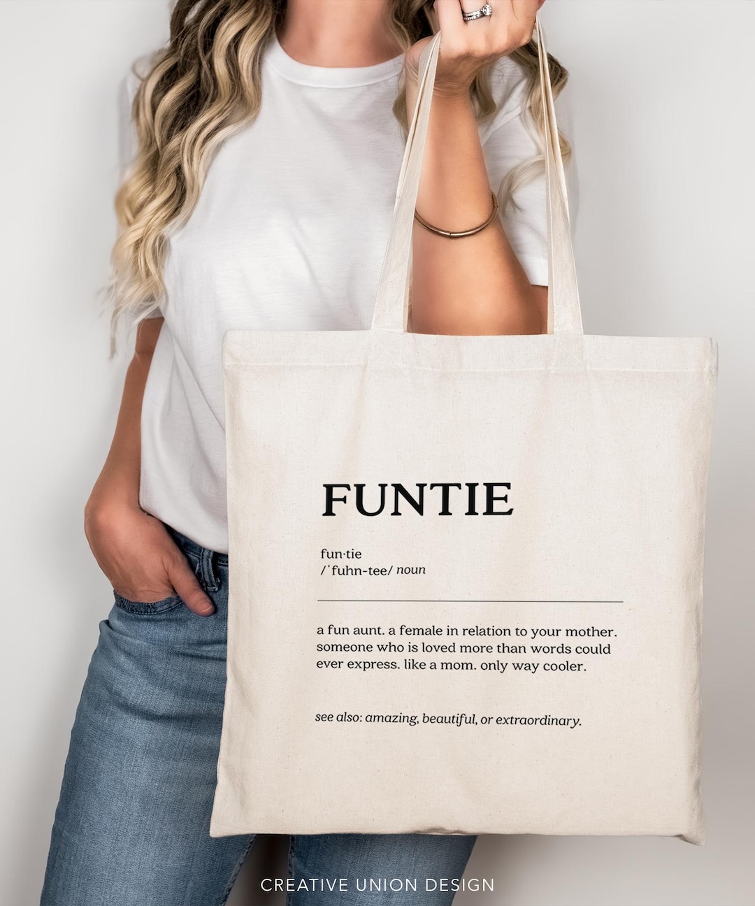 Funtie Definition Tote Bag Gift, Personalized Tote Bag, Baby ...