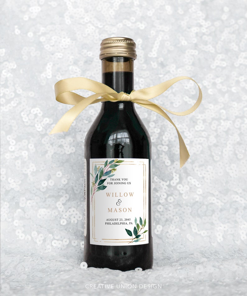Mini Wine Bottle Labels Wedding Favors Printable Labels - Etsy
