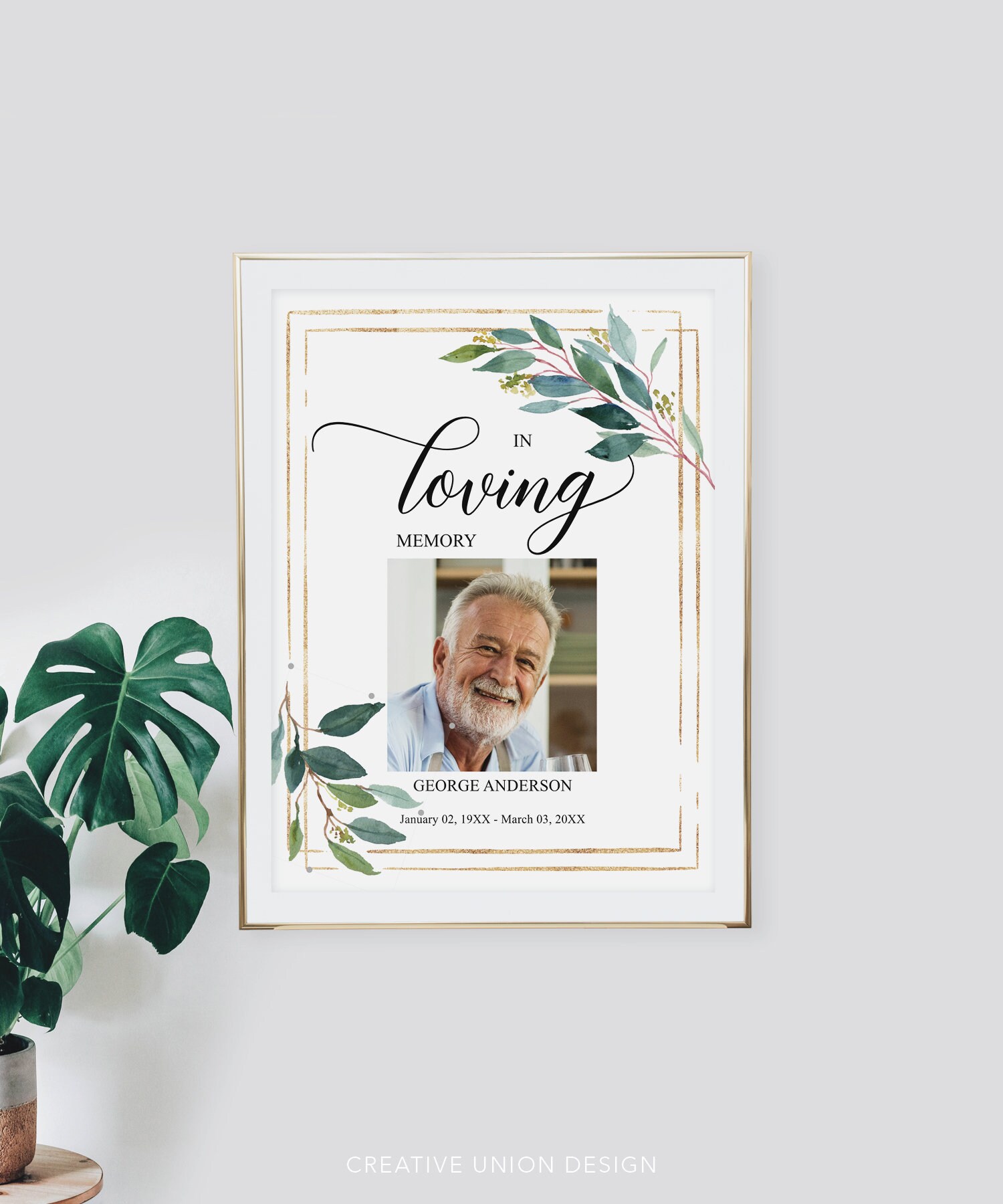Editable Greenery Funeral Welcome Sign Template, Memorial, Celebration ...