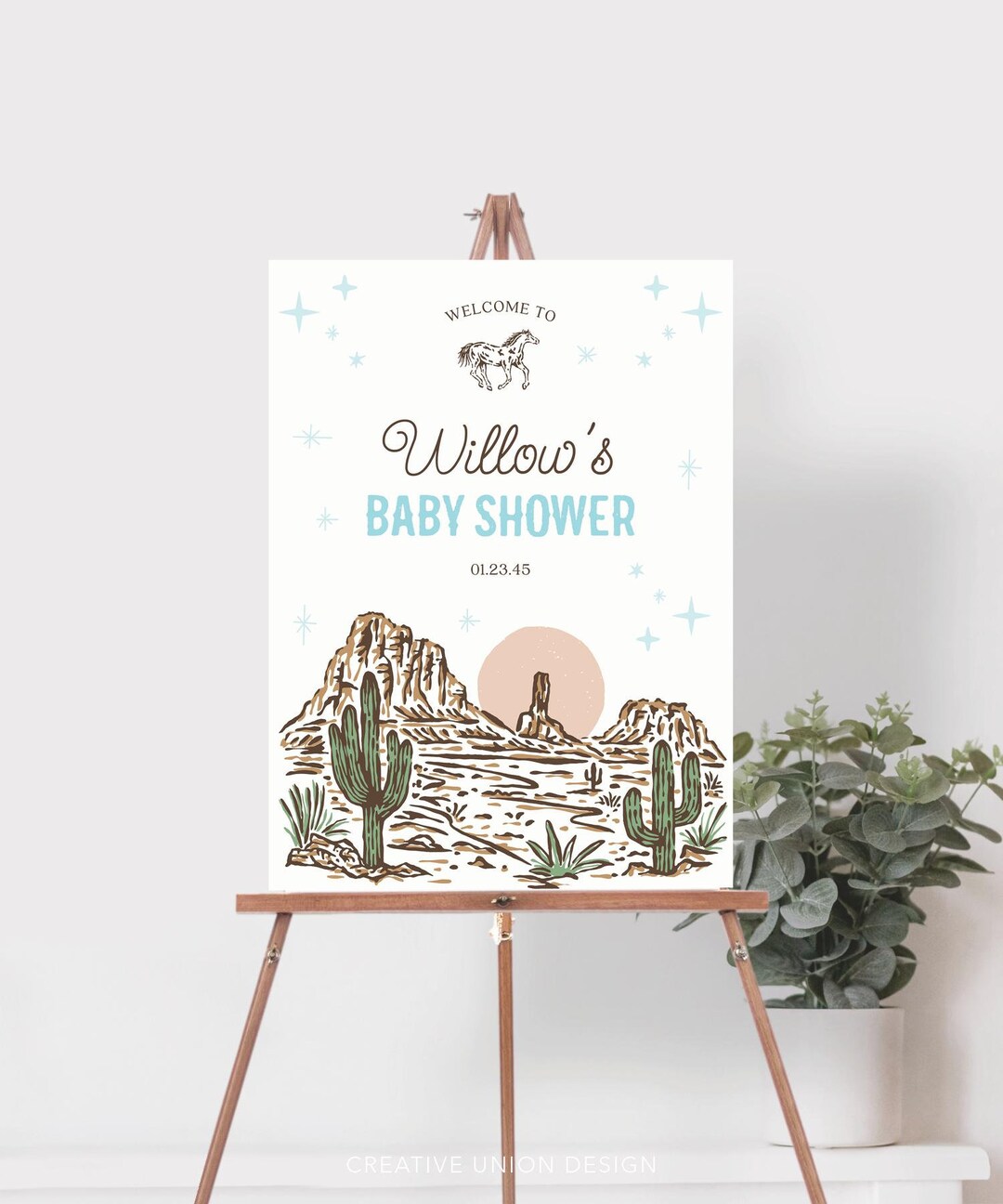 Western Cowboy Baby Shower Welcome Sign Template, Welcome Baby Shower ...