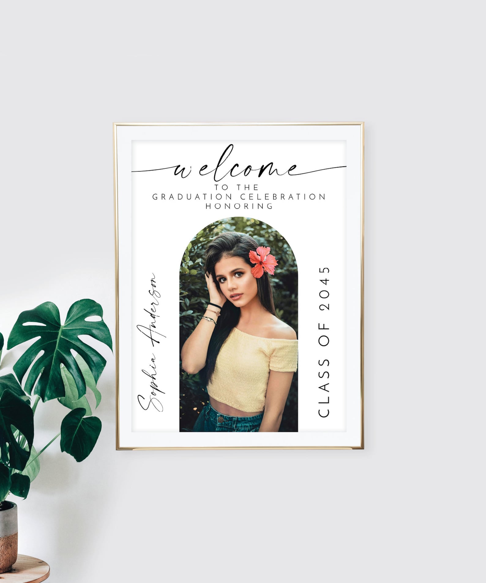 Modern Arch Graduation Welcome Sign With Photo Graduation - Etsy