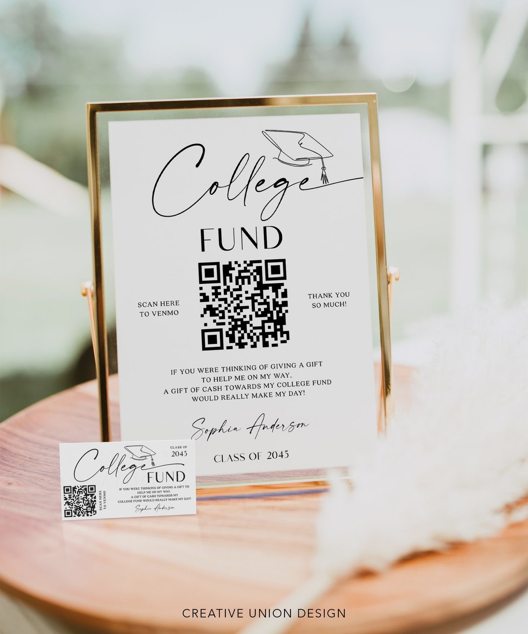 College Fund QR Code Sign Template, QR Code College Fund Insert Card ...