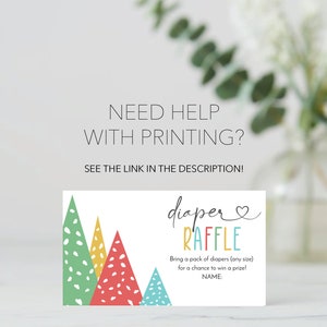 Modern Christmas Diaper Raffle, Baby Shower Diaper Raffle Template ...