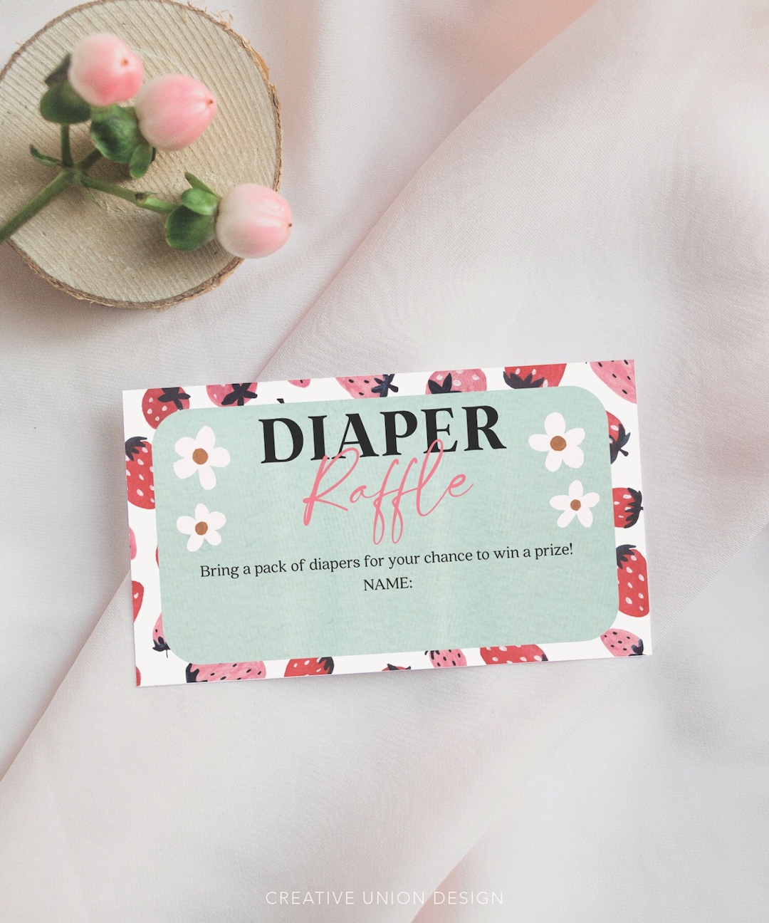 Diaper Raffle, Berry Sweet Baby Shower Diaper Raffle, Printable Diaper ...