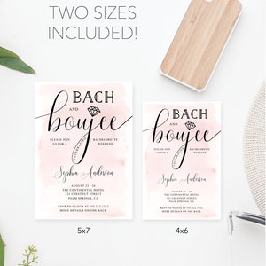 Boujee Bachelorette Party Invitation and Itinerary Template, Bach and ...