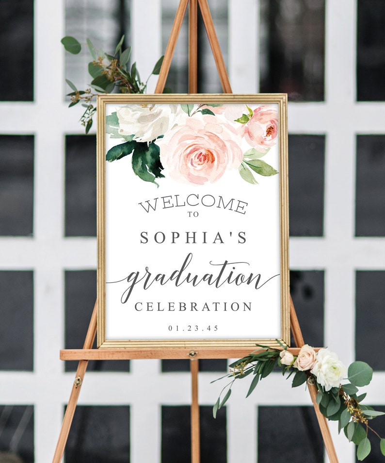 Editable Graduation Party Welcome Sign Welcome Grad Party - Etsy