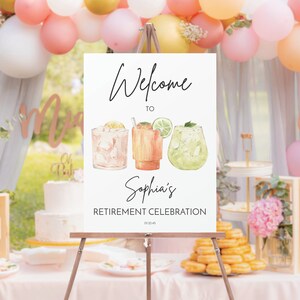 Editable Retirement Party Welcome Sign Template, It's 5 O'clock ...