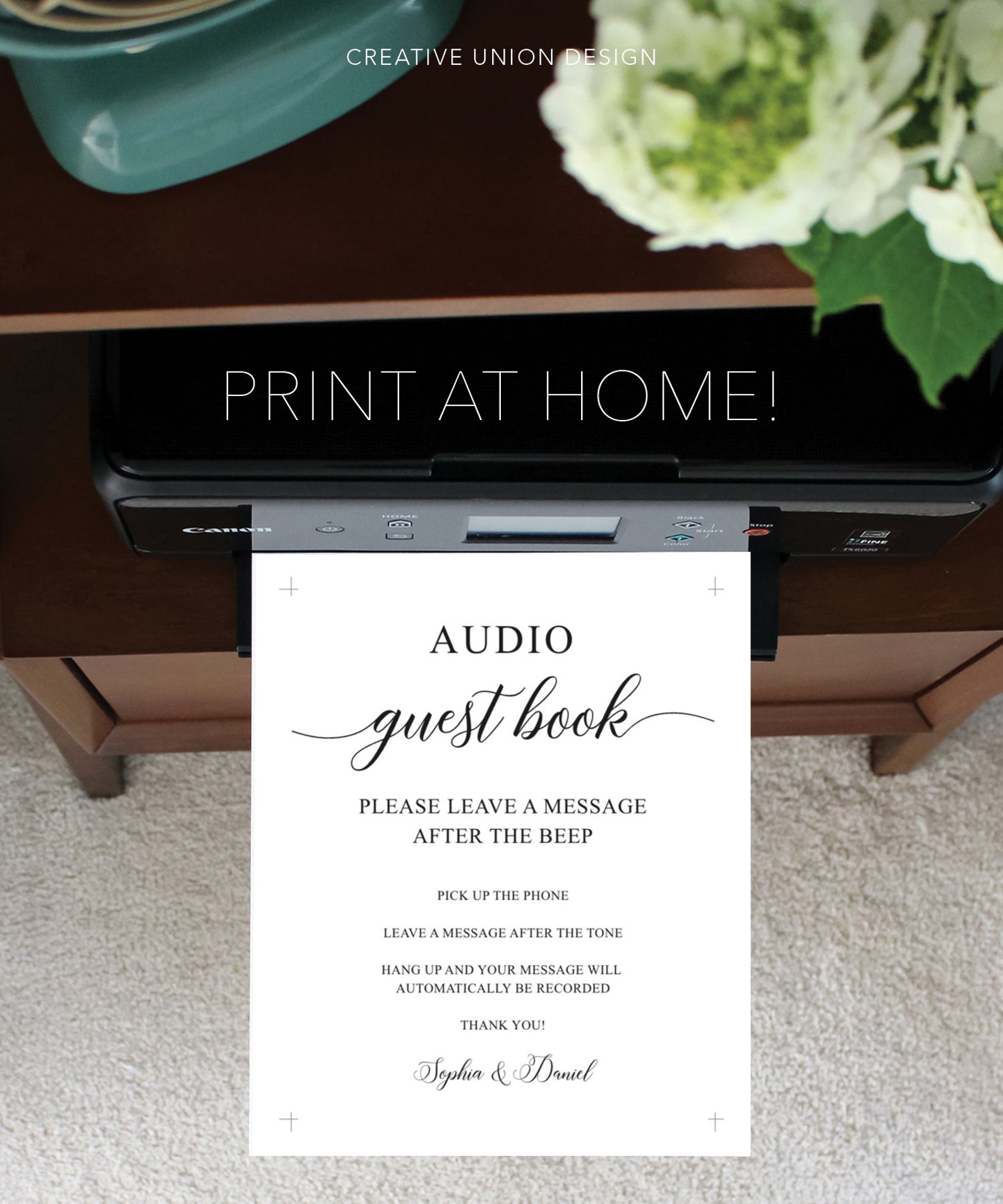 Audio Guest Book Sign Template, Telephone Guestbook, Leave a Message ...